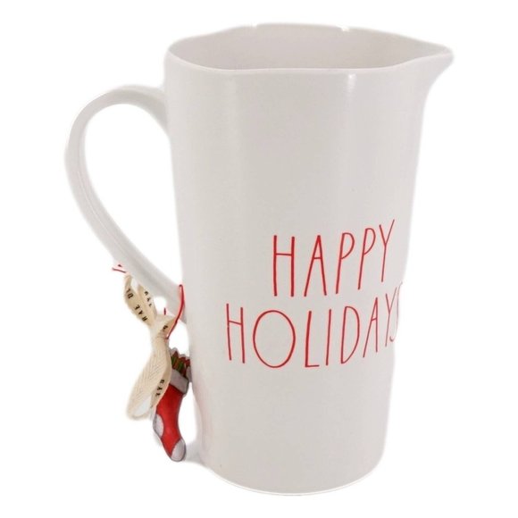 Rae Dunn | Holiday | Rae Dunn Pitcher Happy Holidays White Red ...